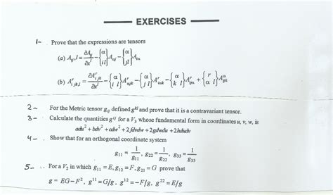 solved exercises prove that the expressions are tensors