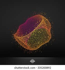 Perspective Wireframe Object Connection Structure Vector Stock Vector Royalty Free