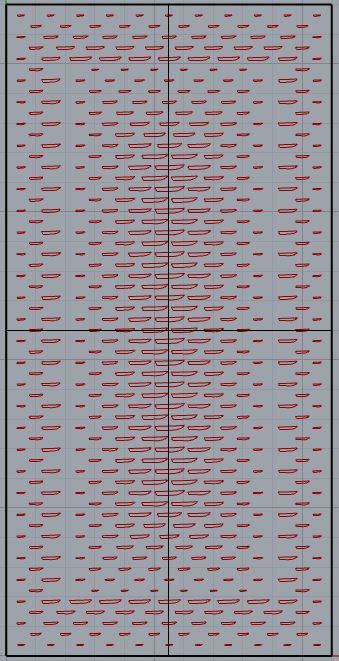 custom shape on staggered grid with attractor points at the border