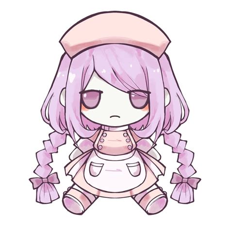 Sam Sillylinariafan Funamusea Highres 1girl Apron Blush Stickers