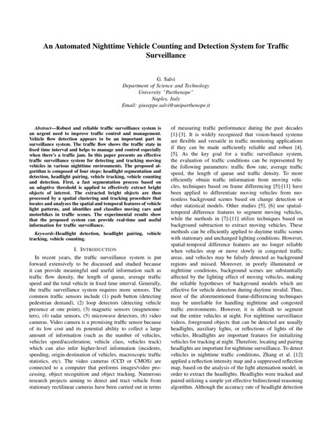 Pdf An Automated Nighttime Vehicle Counting And Detection System For