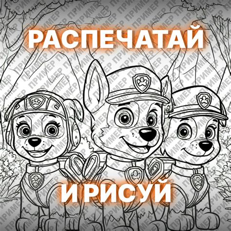 Раскраска Щенячий патруль [А4] Pixelpolka скачать на Wildberries Цифровой 477267
