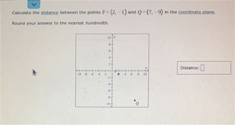 Solved Calculate The Distance Between The Points F2 1 And Q7 9