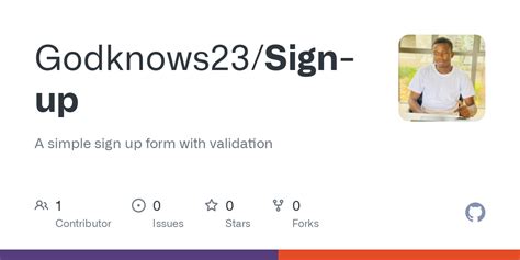 github godknows23 sign up a simple sign up form with validation