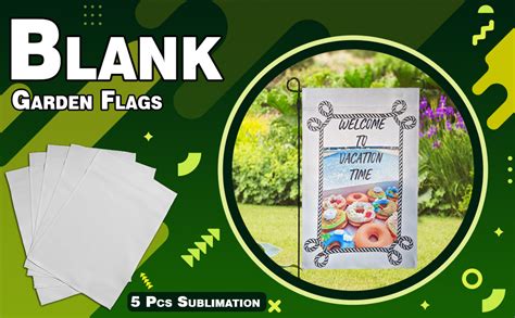5 Pcs Sublimation Blank Garden Flags 100 Polyester 3 Layer Double Sided Ready For