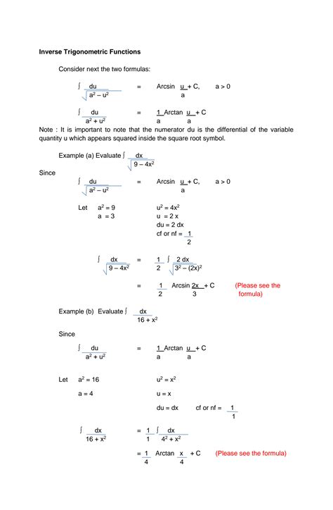Solution Inverse Trigonometric Functions Integration By Parts Studypool