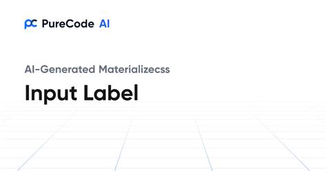 Deploy Materializecss Input Label Fast With Ai