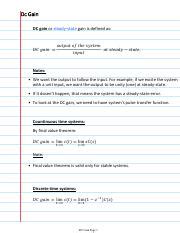 Closed Loop Pulse Transfer Function Dc Gain DC Gain Or Steady
