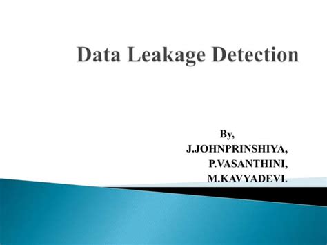 Data Leakage Detection Ppt