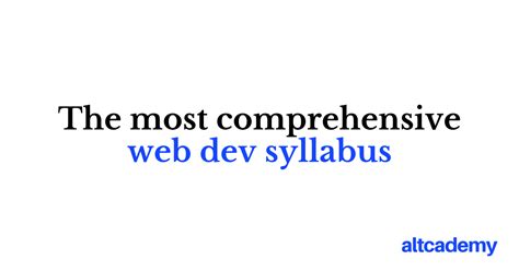 Altcademys Web Development Syllabus 2024