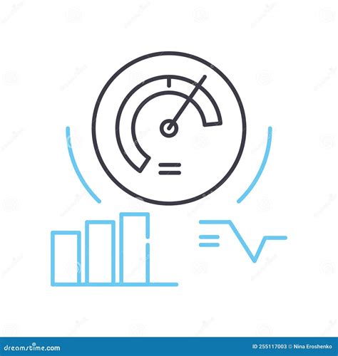 Speedometer Line Icon Outline Symbol Vector Illustration Concept Sign Stock Vector