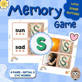 Initial S Memory Game WITH SOUND BUTTONS By Ms Rafa TPT