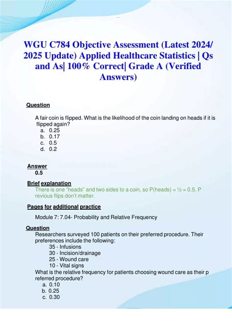 Wgu C784 Objective Assessment Latest 2024 2025 Update Applied