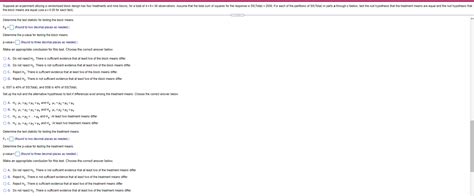 Solved Suppose An Experiment Utilizing A Randomized Block Chegg