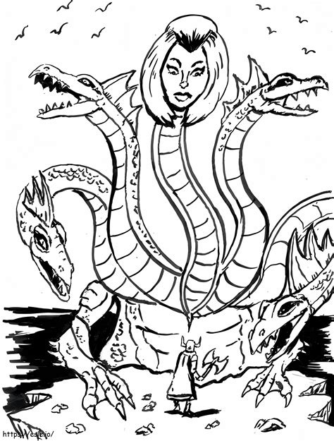Creepy Hydra Coloring Page