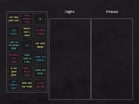Sort Subject Vs Predicate Categorize