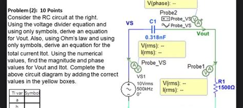 Solved Problem 2 10 Points Consider The RC Circuit At The Chegg Com