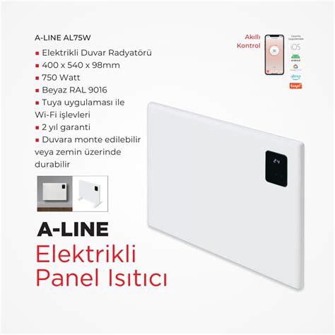 A Line Elektrikli Panel Isıtıcı Aeon Dekoratif Radyatör Ve Havlupan