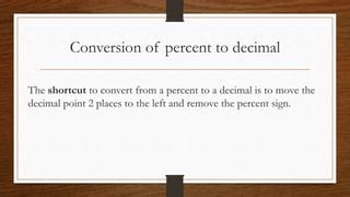 Conversion Of Fraction Decimal And Percentage PPTX Science