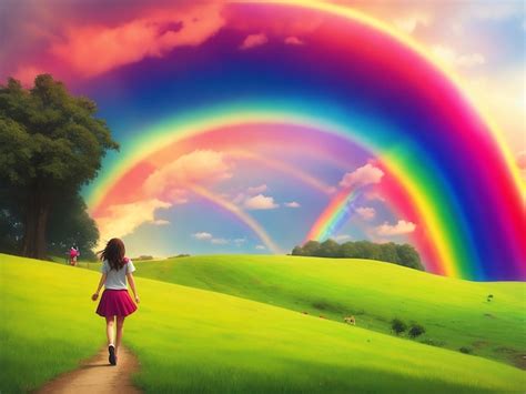Premium Ai Image Chasing Rainbows