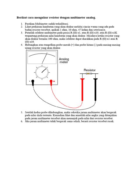 Cara Mengukur Resistor Dengan Multimeter Analog Pdf