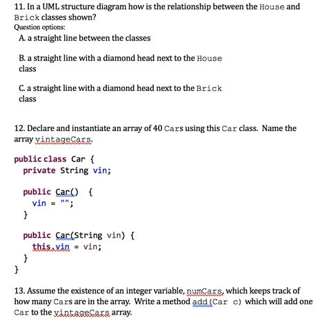 Solved 11 In A UML Structure Diagram How Is The Chegg Com