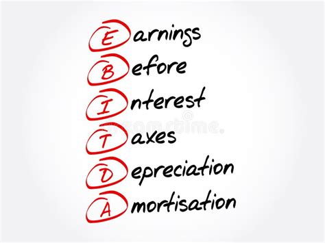 Ebitda Acronym Business Concept Background Stock Illustration