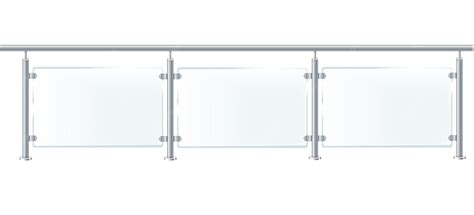 Premium Vector Glass Or Plexiglass Fence With Banisters Architectural Guardrail For Balcony Or