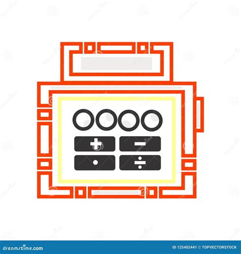 Calculating Icon Sign And Symbol Isolated On White Backgr Stock