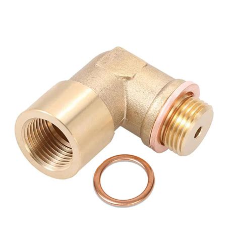 키트 90 ° 황동 O2 Fooler 산소 센서 익스텐더 스페이서 어댑터 스레드 개스킷 교체 액세서리 교체exhaust