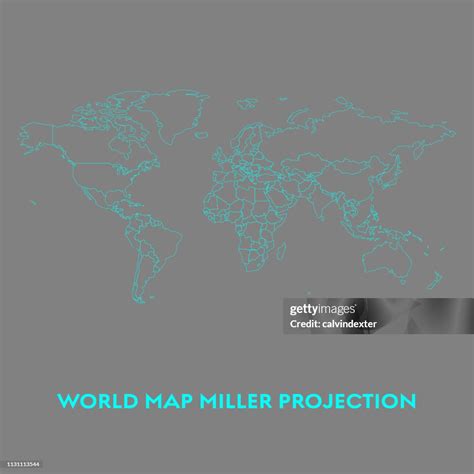 World Map Miller Projection High Res Vector Graphic Getty Images