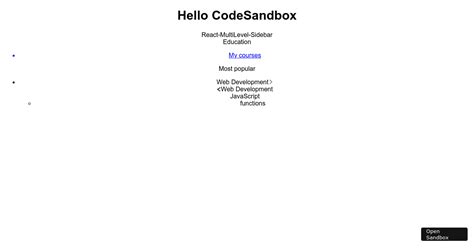 React Multilevel Sidebar Examples CodeSandbox