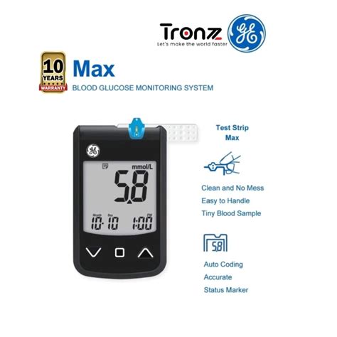 Ge Max Blood Sugar Glucose Monitor Bt Apps Version Glucometer With 10