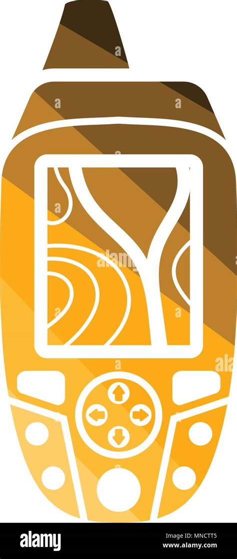 Portable Gps Device Icon Flat Color Design Vector Illustration Stock