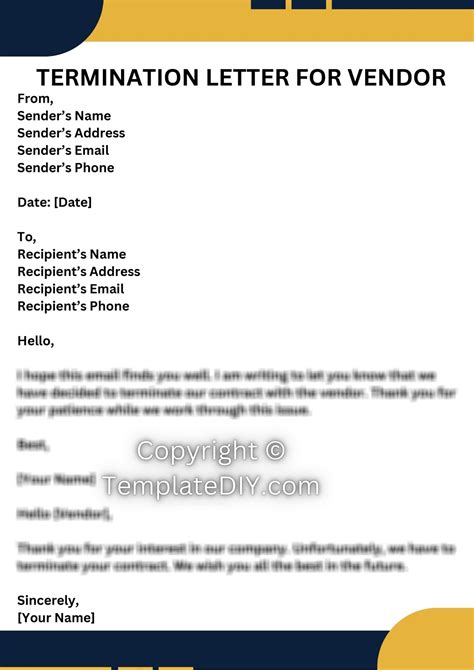 Download Vendor Termination Letter Template Pdf Word