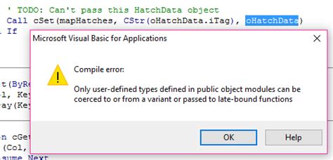This Autocad Vba Code Will Not Compile Passing A Type As A Variant