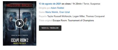 Repelis!![Ver].ESCAPE ROOM 2: MUERES POR SALIR [2021] Pelicula Completa 720p