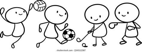 Cute Line Boy Vector Design Stock Vector Royalty Free 2243112587