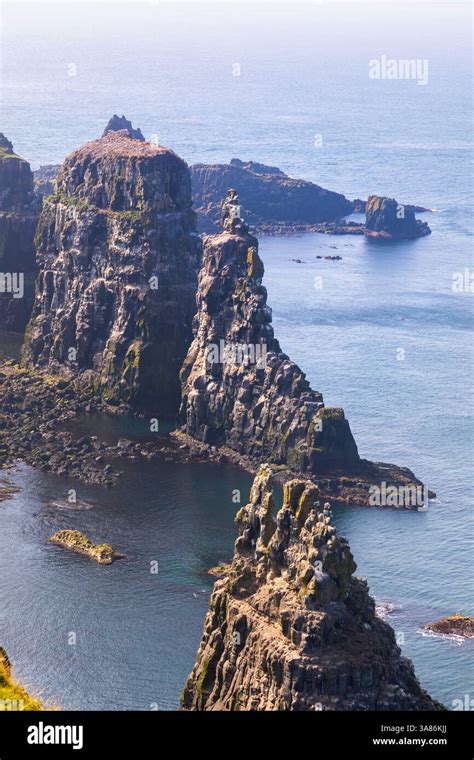 Basalt Columns And Sea Cliffs Rathlin Island County Antrim Ulster