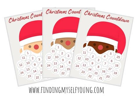 Santa Christmas Countdown Printable Finding Myself Young