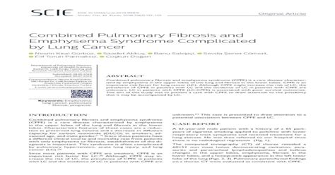 Pdf Combined Pulmonary Fibrosis And Emphysema Syndrome · Lung Malignancy Hypermetabolic