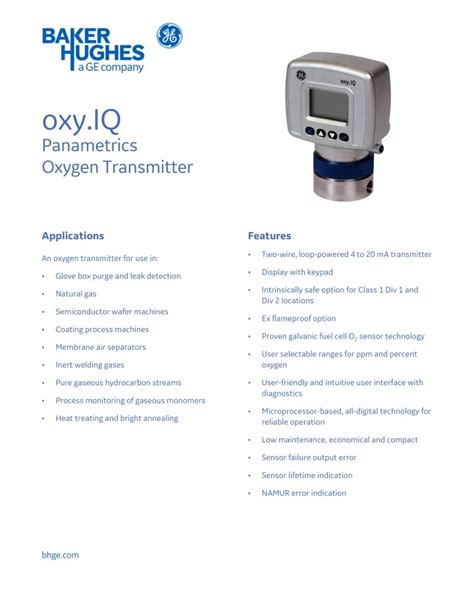 Ppt Ge Mesurement Oxy Iq Galvanic Fuel Cell Oxygen O2 Transmitter Instronline Powerpoint