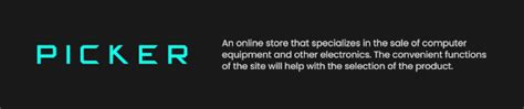 Picker — Computer Equipment Store Website On Behance Picker — Computer Equipment Store Website On Behance