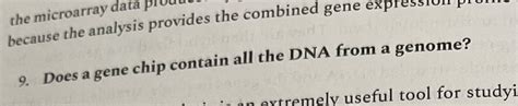 Solved The Microarray Data Because The Analysis Provides The Chegg
