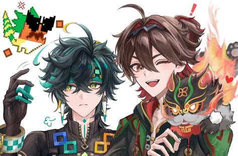 Kinich Ajaw Gaming And Man Chai Genshin Impact Drawn By Yugonm Danbooru