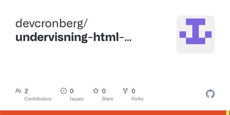Github Devcronbergundervisning Html Opgaver