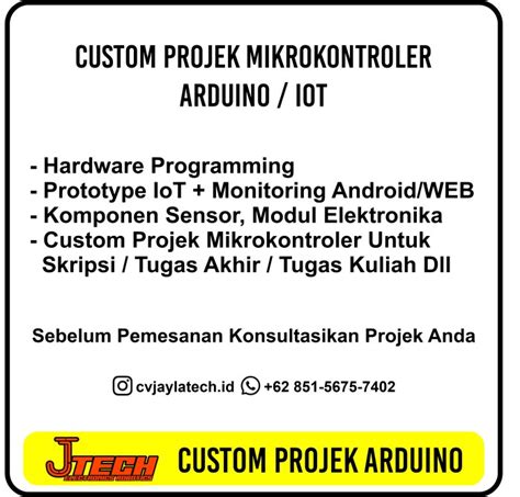 Jual Custom Projek Mikrokontroler Arduino Dan Iot Untuk Skripsi Tugas