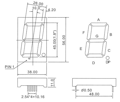 single digit 7 segment red led display 1 8 inch 18bs common anode