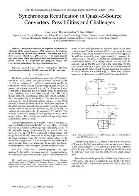 Pdf Synchronous Rectification In Quasi Z Source Converters