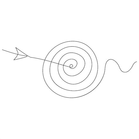 Premium Vector Continuous One Line Drawing Of Arrow Shoted On The Target Arrow Line Art